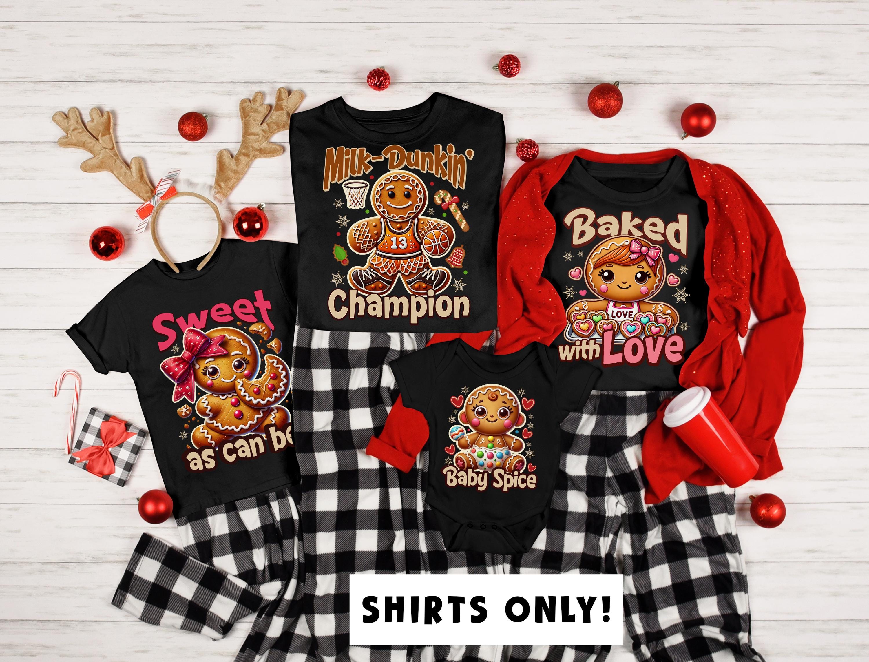 Family Group Gingerbread Shirts Christmas Gingerbread Cookie Shirts ...