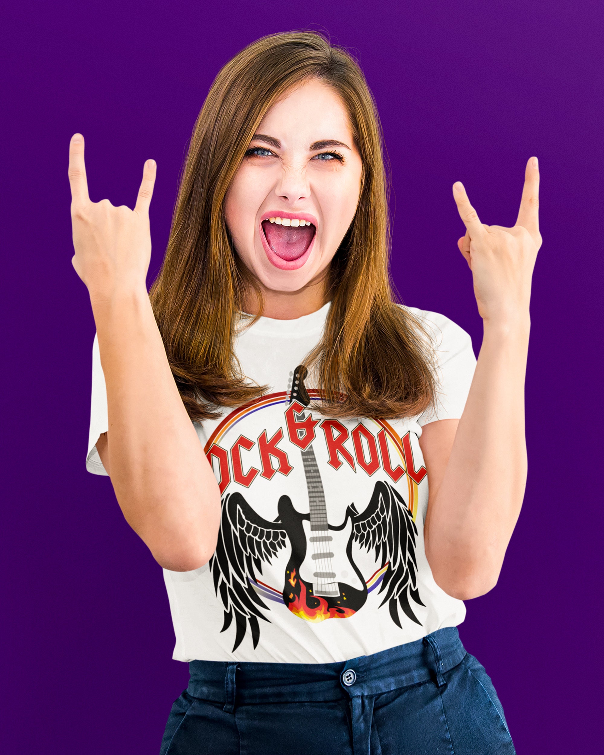 Rock and Roll Music Sublimation Download Vintage Rock Tee Rocker PNG T ...