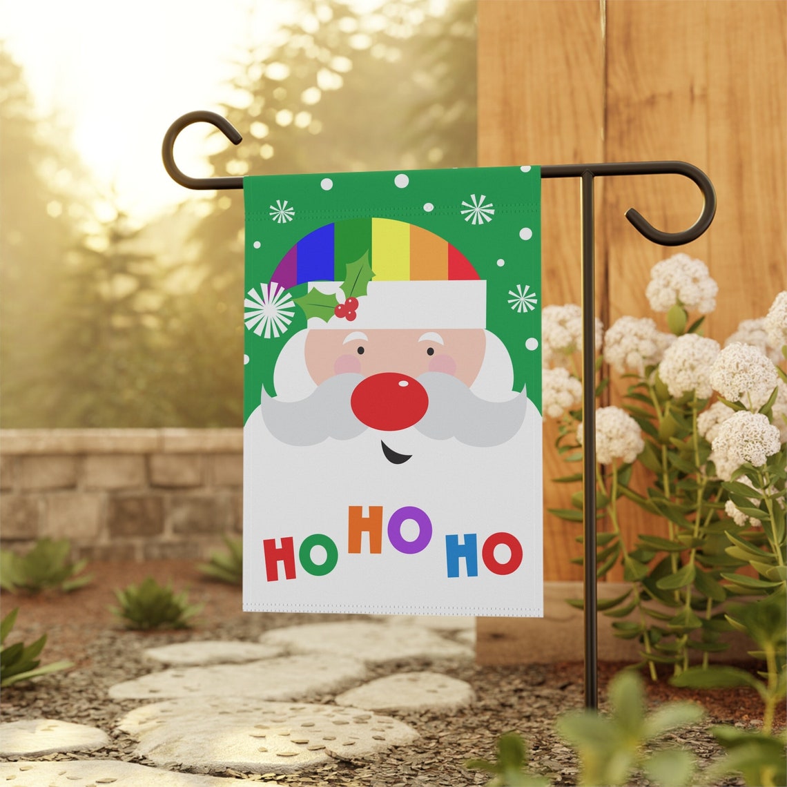 LGBTQ Santa Claus Garden Flag Funny Gay Pride Santa Flag Queer ...