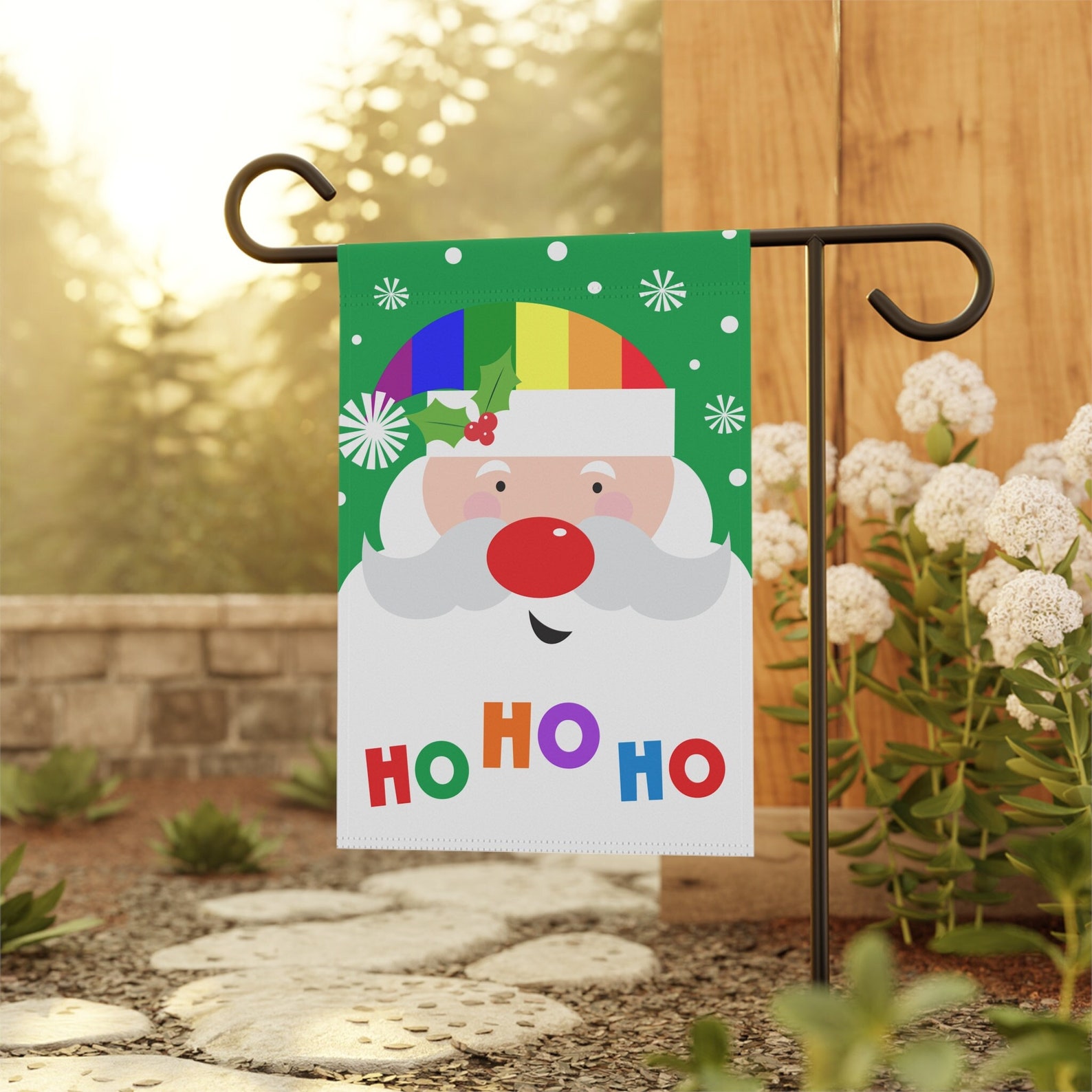 LGBTQ Santa Claus Garden Flag Funny Gay Pride Santa Flag Queer ...