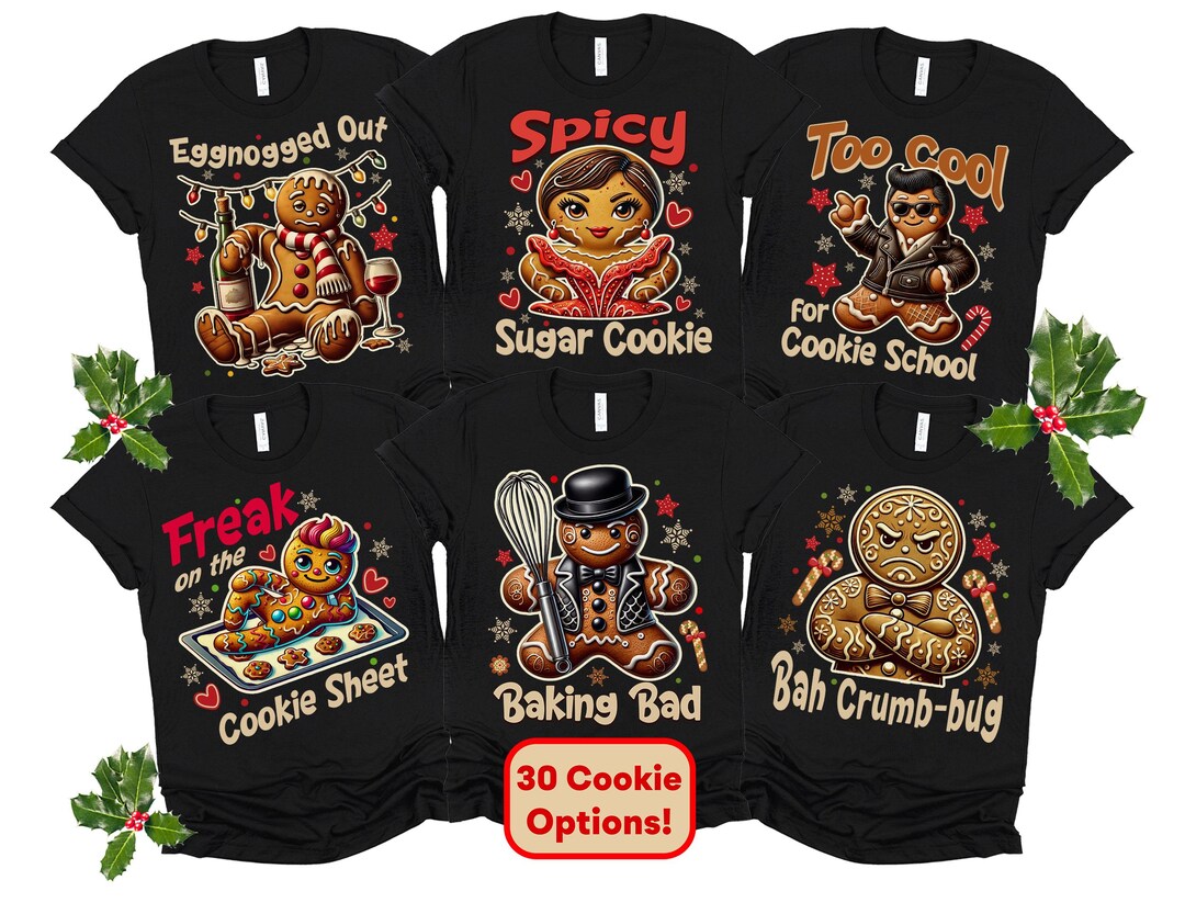 Family Group Gingerbread Shirts Christmas Gingerbread Cookie Shirts ...