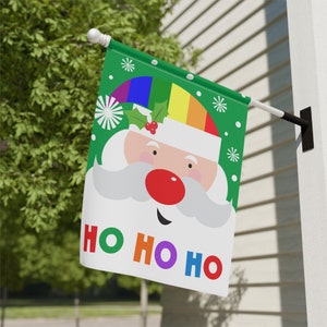 LGBTQ Santa Claus Garden Flag Funny Gay Pride Santa Flag Queer ...