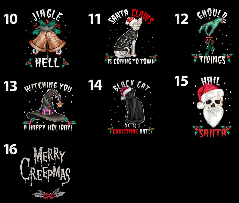 Goth Family Christmas Shirts Spooky Christmas Matching Shirts Creepy ...