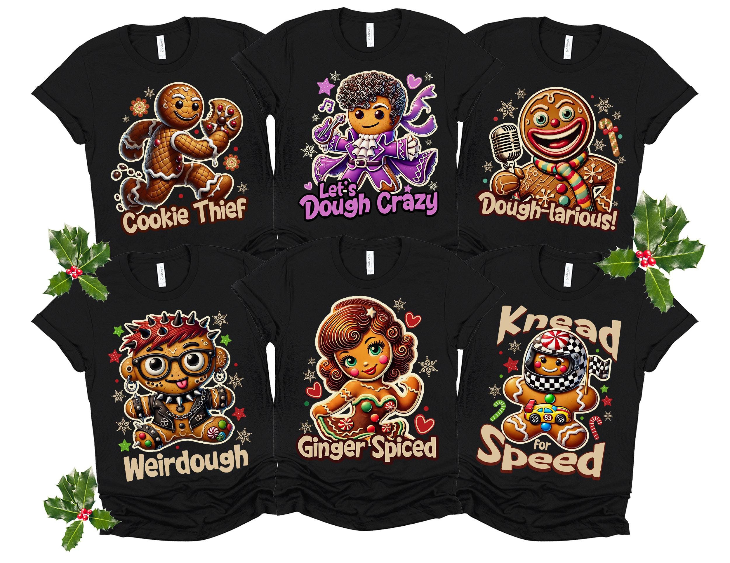 Family Christmas Pajamas Gingerbread Cookie Shirts Matching Holiday ...