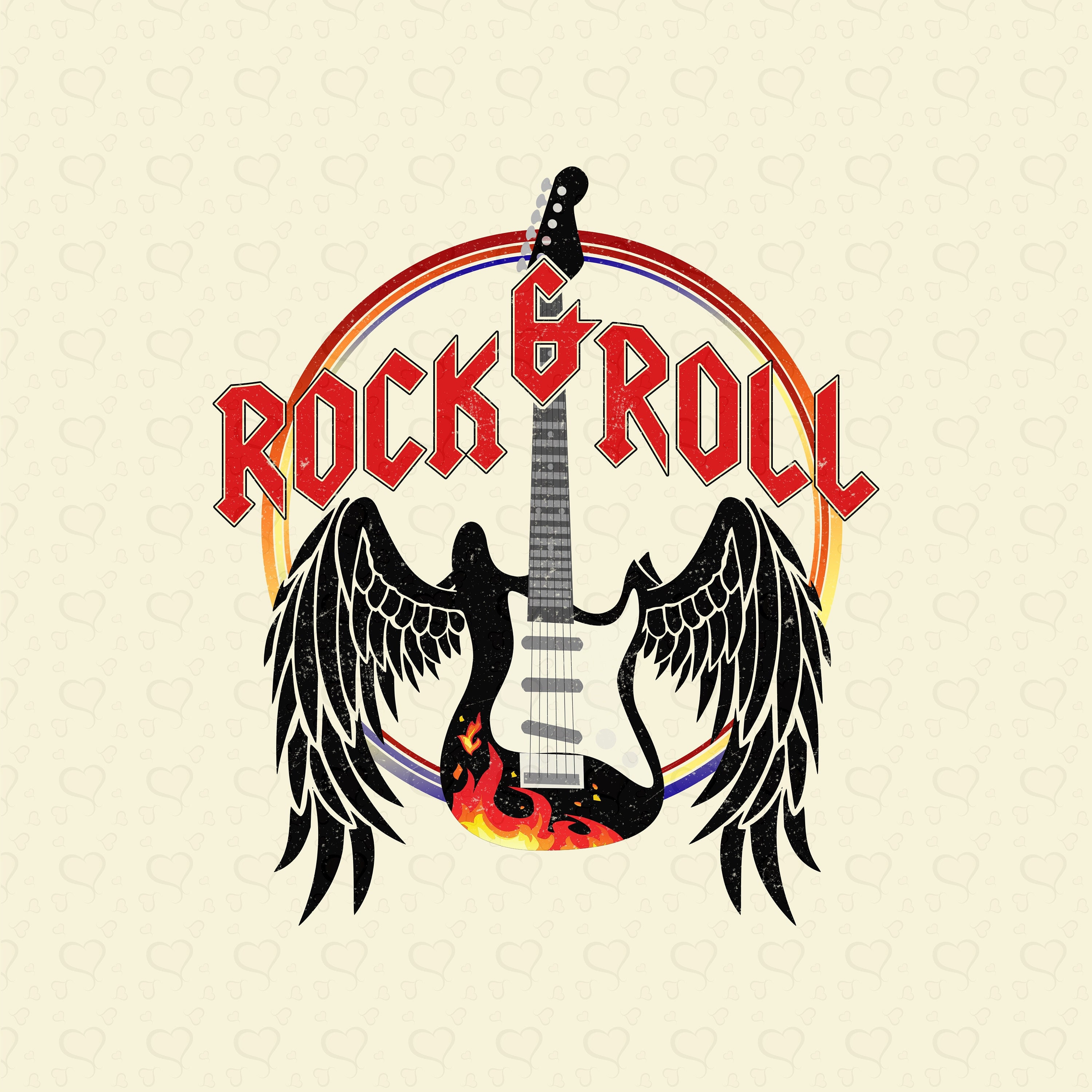 Rock and Roll Music Sublimation Download Vintage Rock Tee Rocker PNG T ...