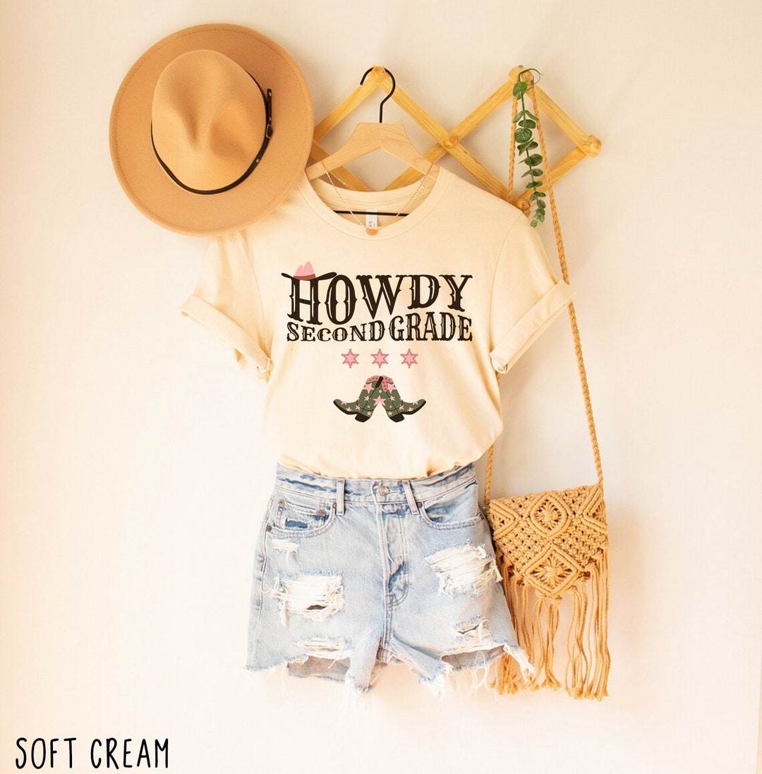 Howdy Second Grade Teacher Shirt Country Western Teacher Shirts Cowgirl ...