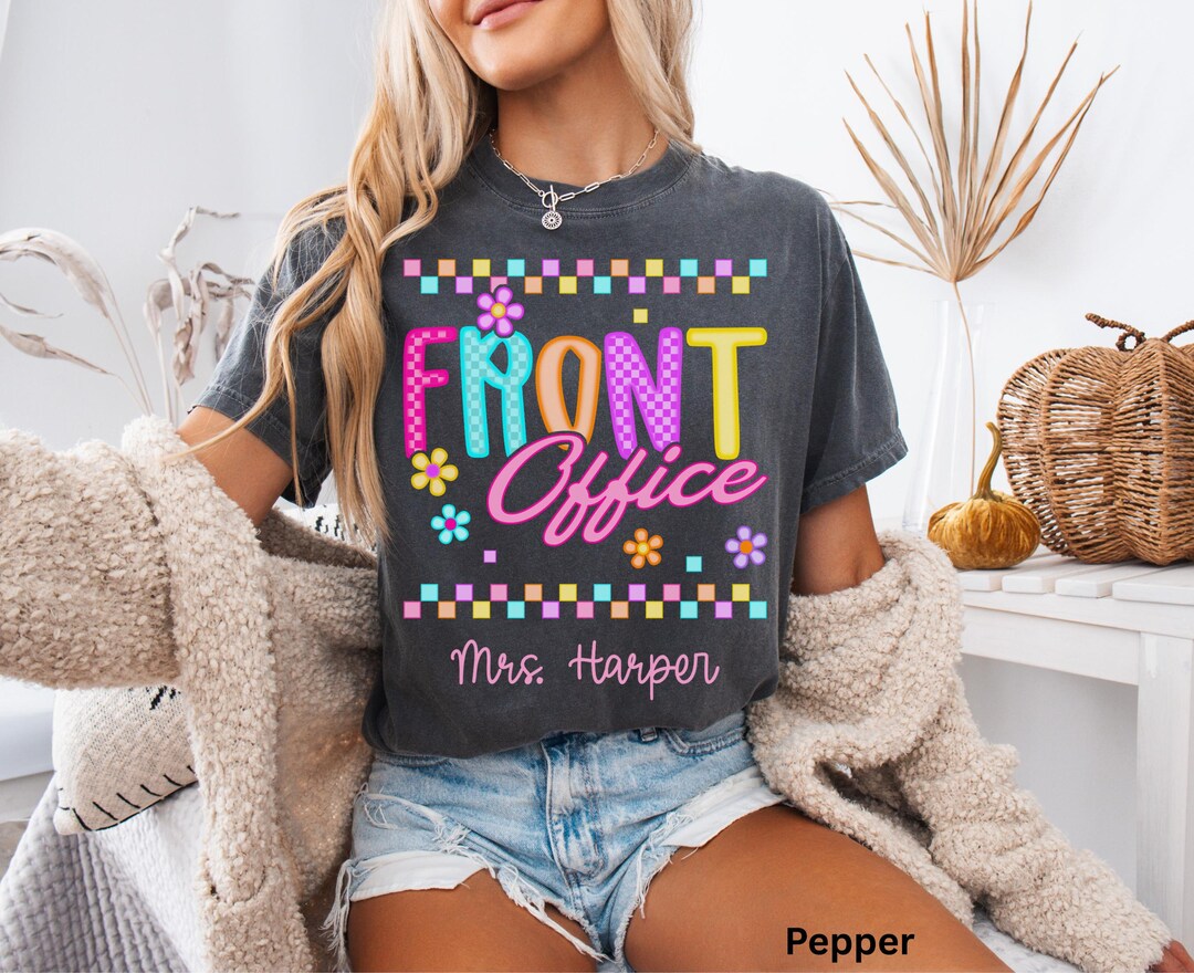 Custom Name Front Office Shirt Personalized School Secretary Shirt ...