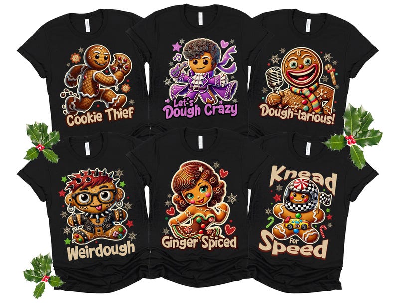 Family Group Gingerbread Shirts Christmas Gingerbread Cookie Shirts ...