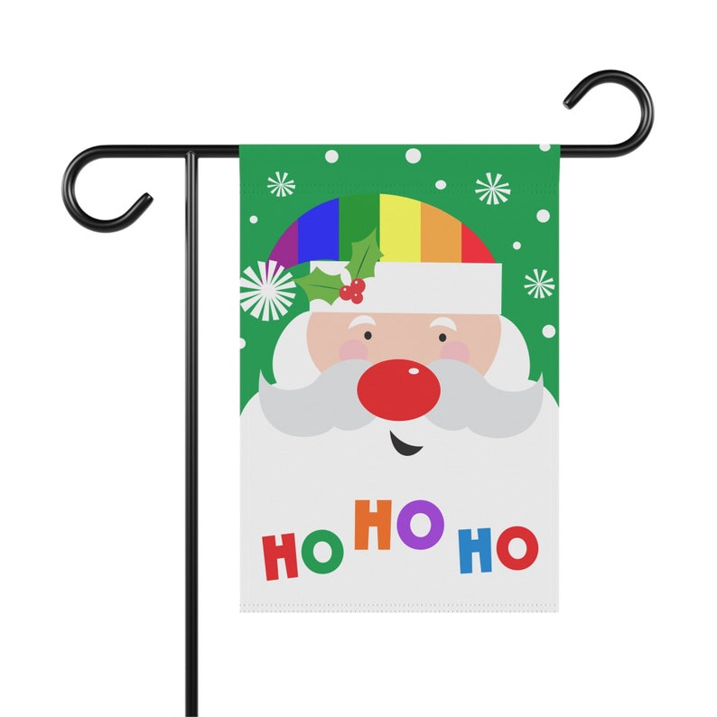 LGBTQ Santa Claus Garden Flag Funny Gay Pride Santa Flag Queer ...