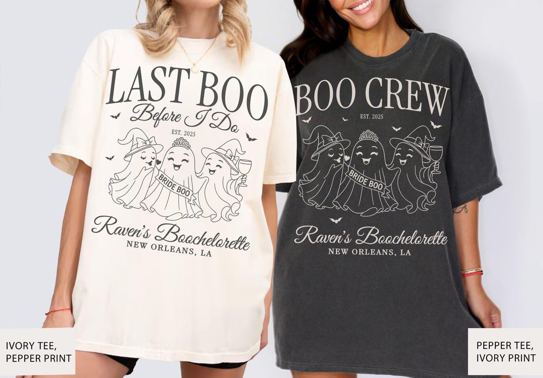Halloween Ghost Bachelorette Shirt Last Boo Bride Boo Crew Shirts ...