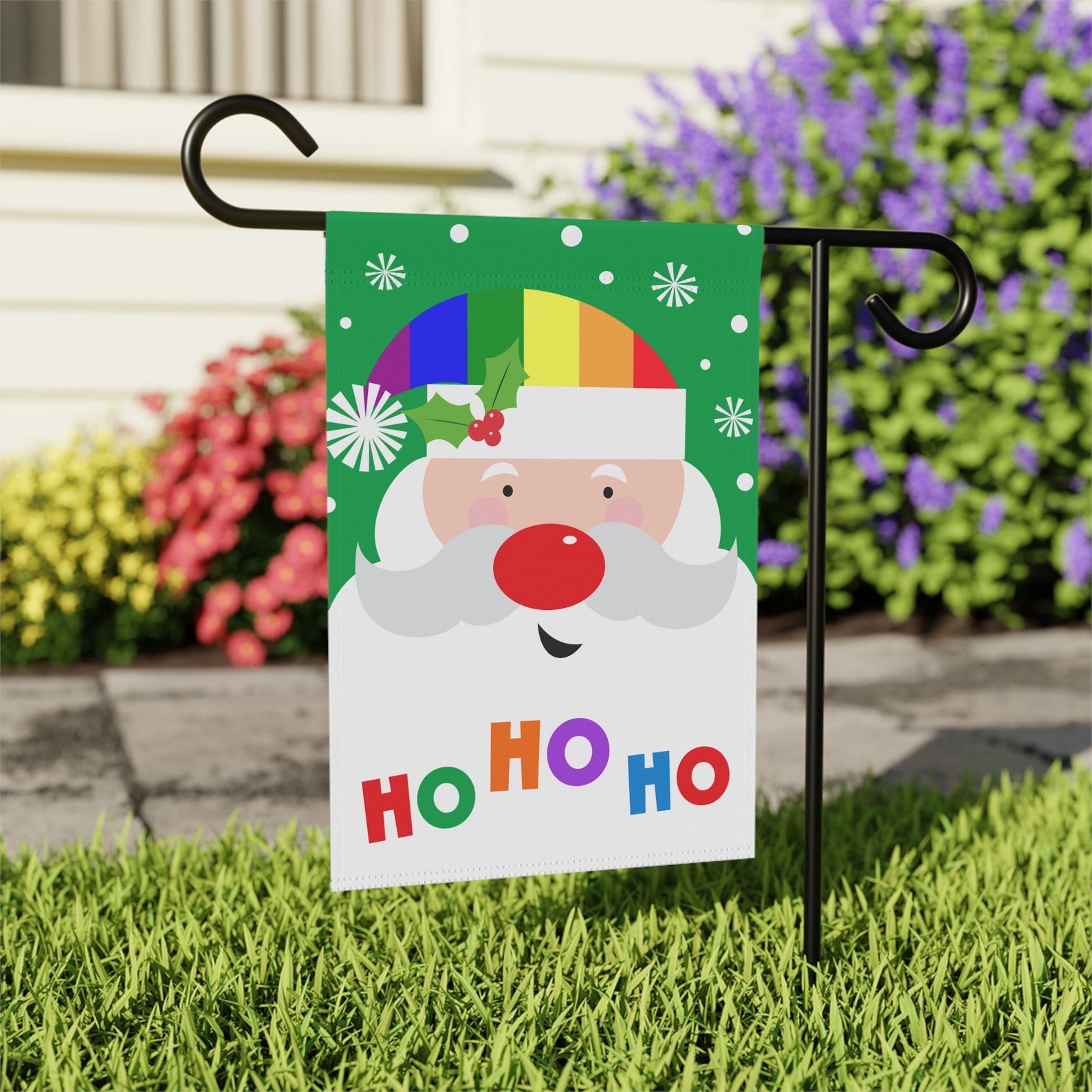 LGBTQ Santa Claus Garden Flag Funny Gay Pride Santa Flag Queer ...