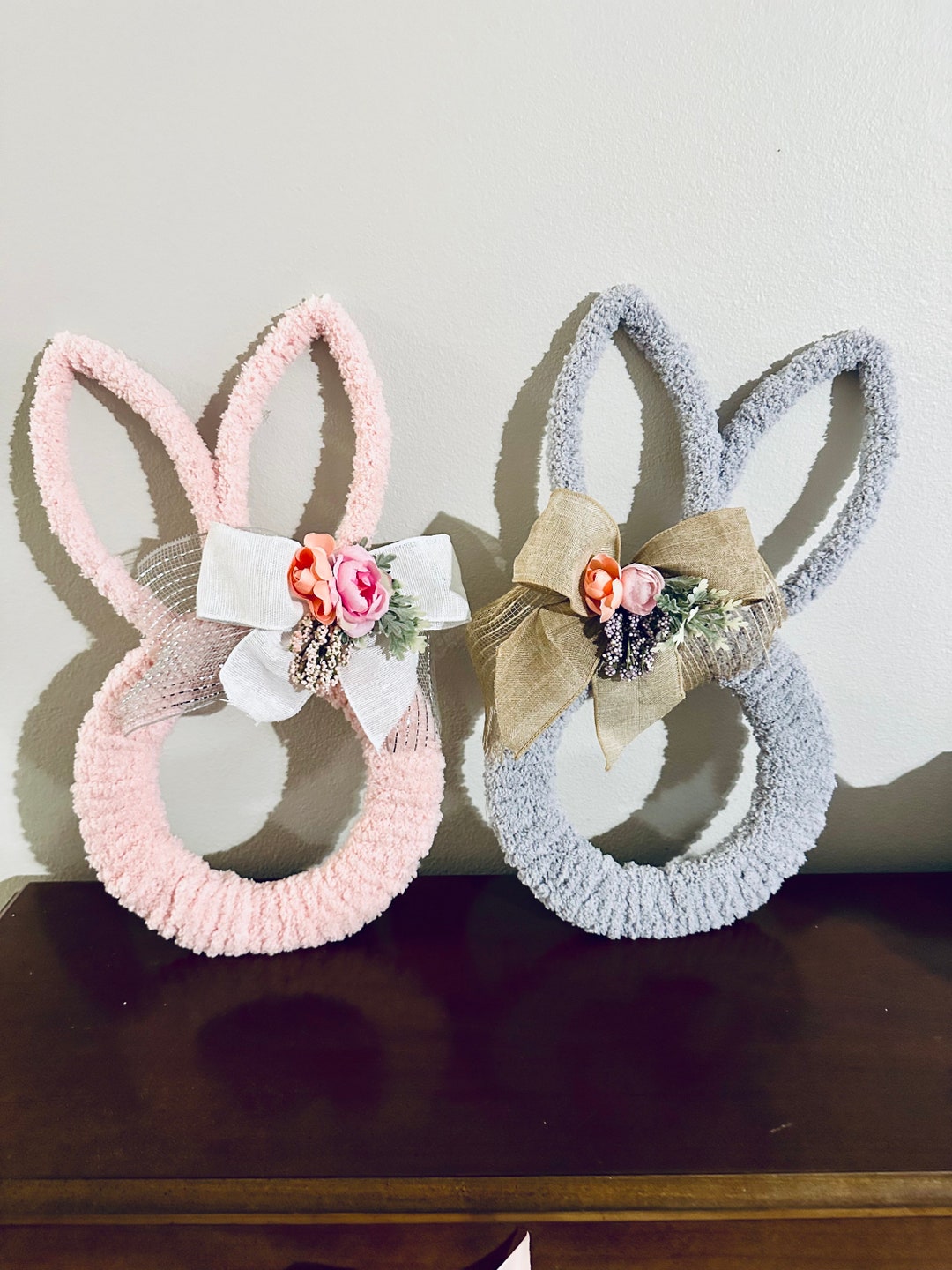 Bunny Wreath, Easter Bunny Decor, Bunny Head Wreath, Farmhouse Bunny ...