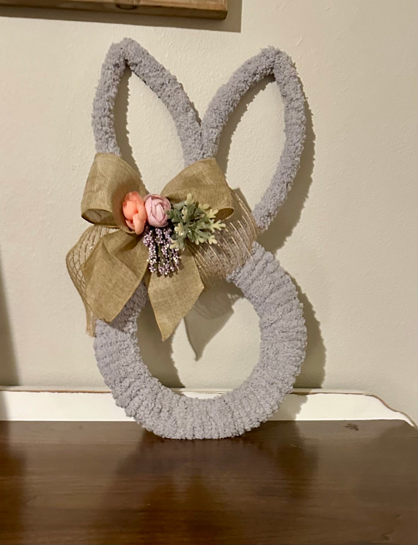 Bunny Wreath, Easter Bunny Decor, Bunny Head Wreath, Farmhouse Bunny ...