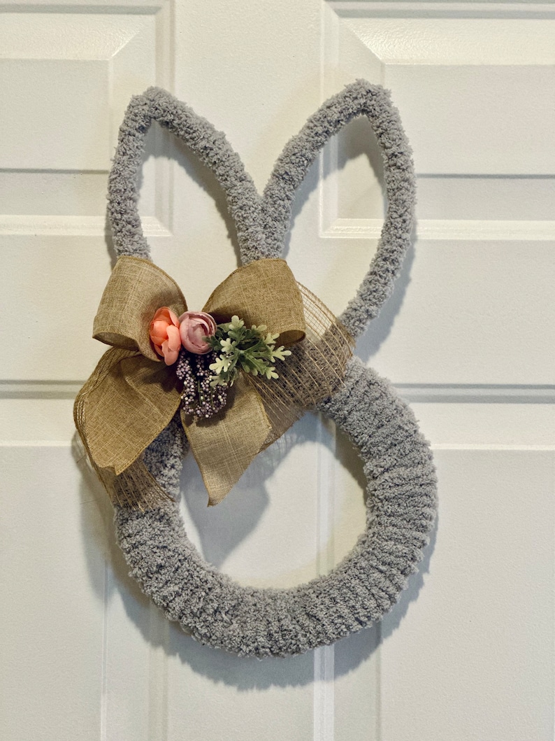 Bunny Wreath, Easter Bunny Decor, Bunny Head Wreath, Farmhouse Bunny ...