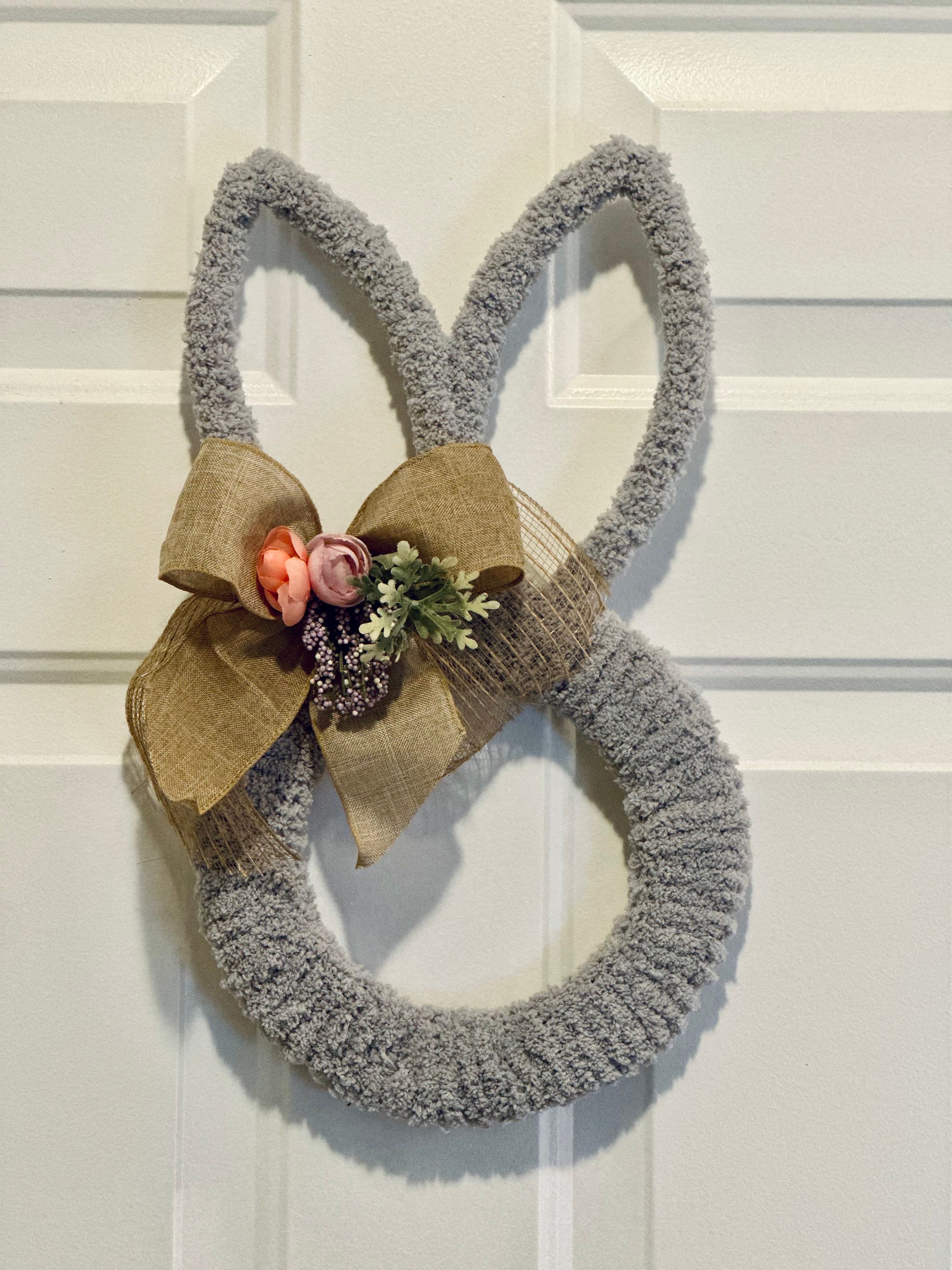 Bunny Wreath, Easter Bunny Decor, Bunny Head Wreath, Farmhouse Bunny ...