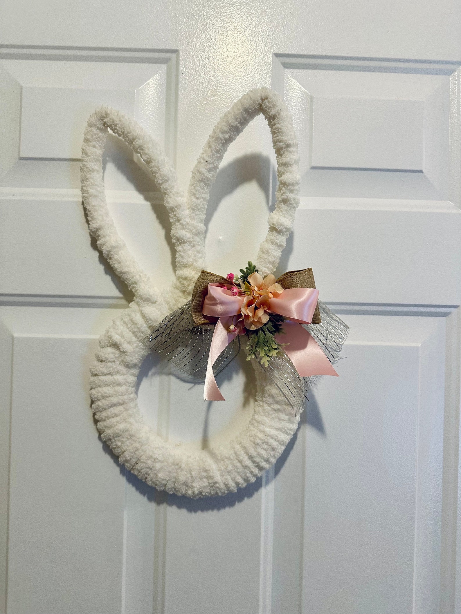 Bunny Wreath, Easter Bunny Decor, Bunny Head Wreath, Farmhouse Bunny ...