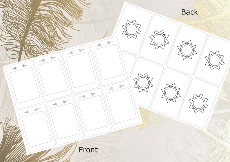 Printable Blank Tarot and Oracle Cards Card Template for - Etsy Australia