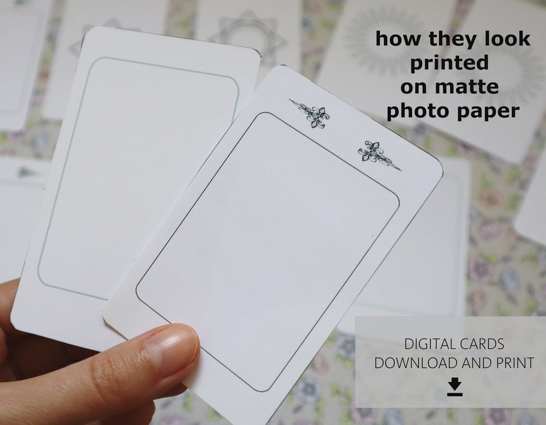 Printable Blank Tarot and Oracle Cards Card Template for Channeled ...