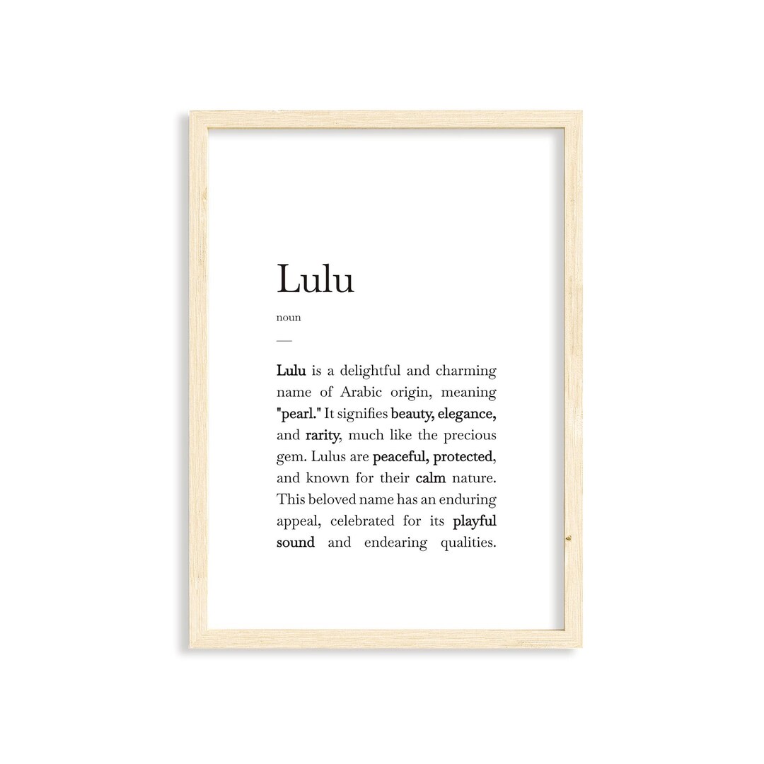 Personalised Name With Meaning Print, Black and White, Name Origin ...