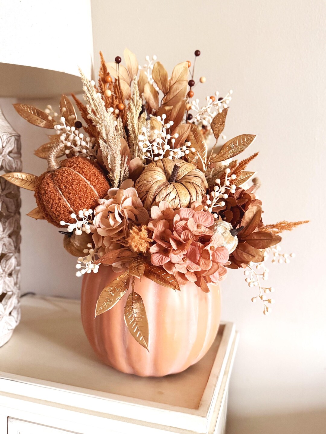 Boho Terracotta Pumpkin, Fall Centerpiece, Fall Wedding Pumpkin Decor ...