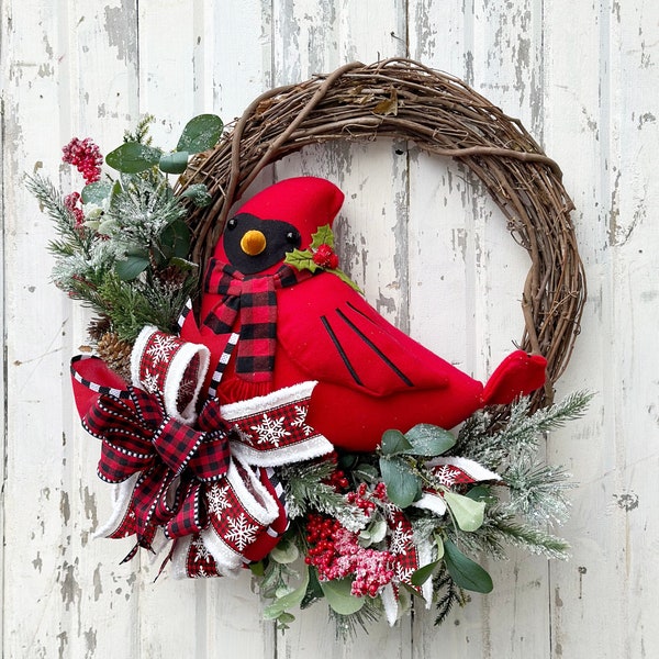 Cardinal Wreath - Etsy