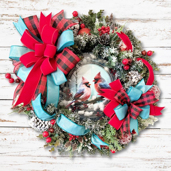 Cardinal Wreath - Etsy