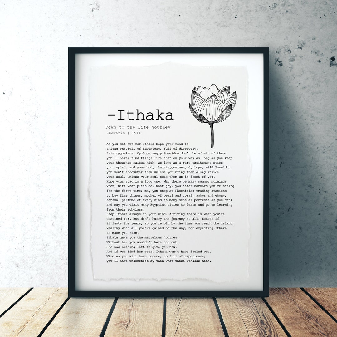 Motivationsgedicht Ithaka, ein Gedicht zur Lebensreise Wandbild ...