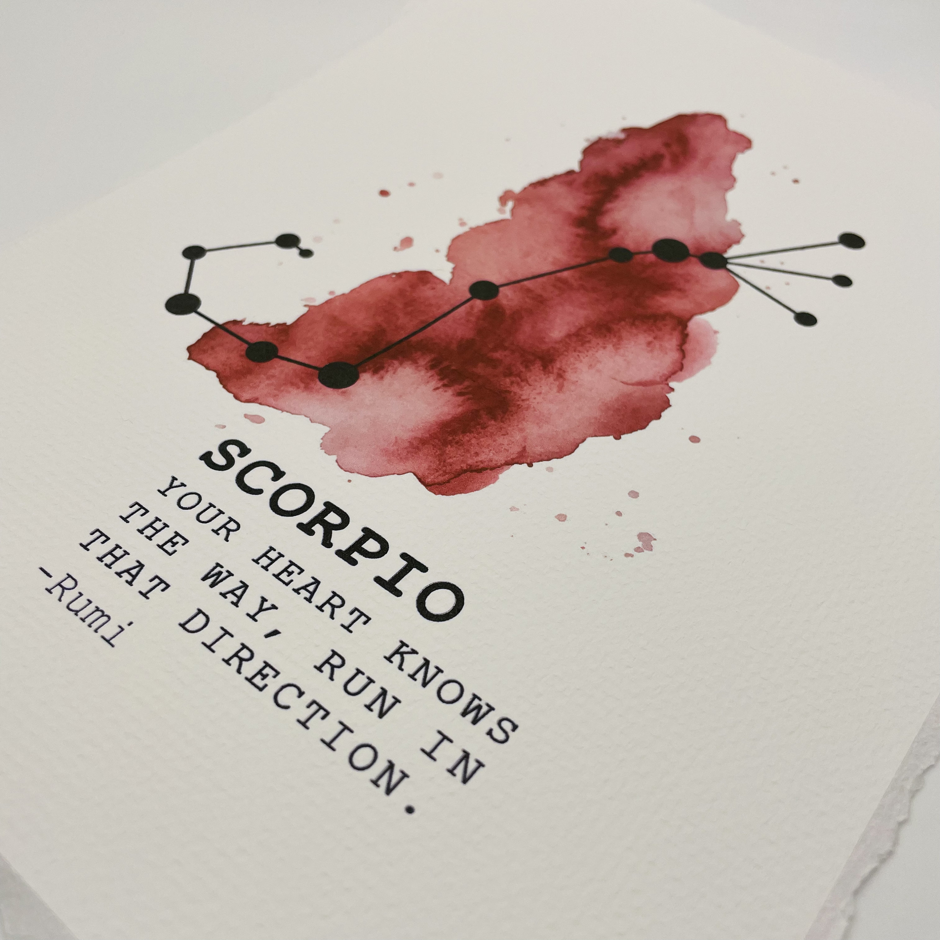 Scorpio Watercolor Zodiac Signs Collection Rumi Quote - Etsy