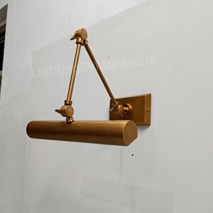 Brass Double Library Picture Light: Adjustable 12" Wall Lamp - Etsy