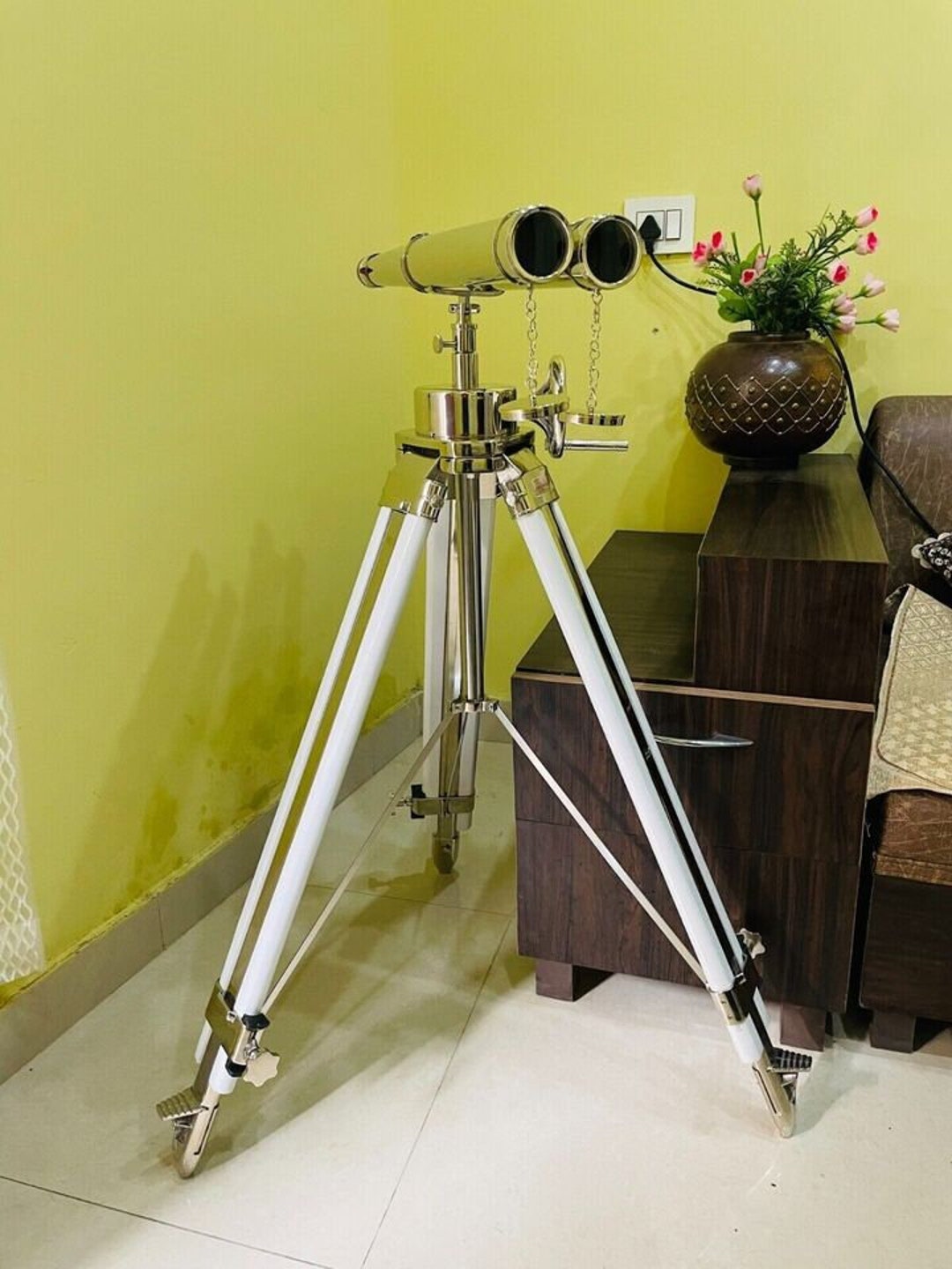 62" Brass Binocular With Stand Maritime Telescope Navy Gift Observatory ...