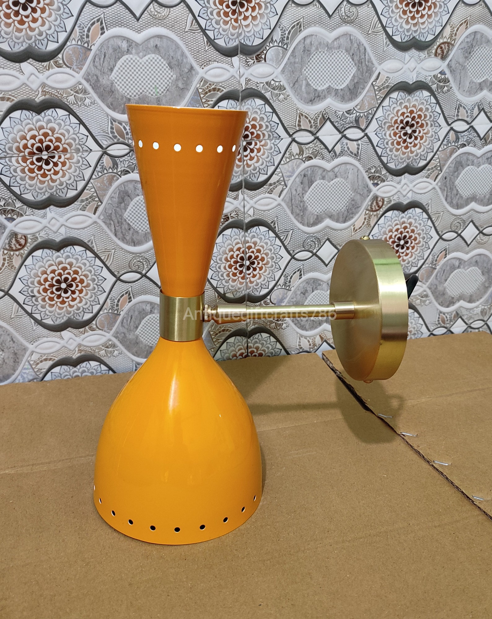 1950's Mid Century Brass Italian Diabolo Wall Sconce Light Fixture 2 ...