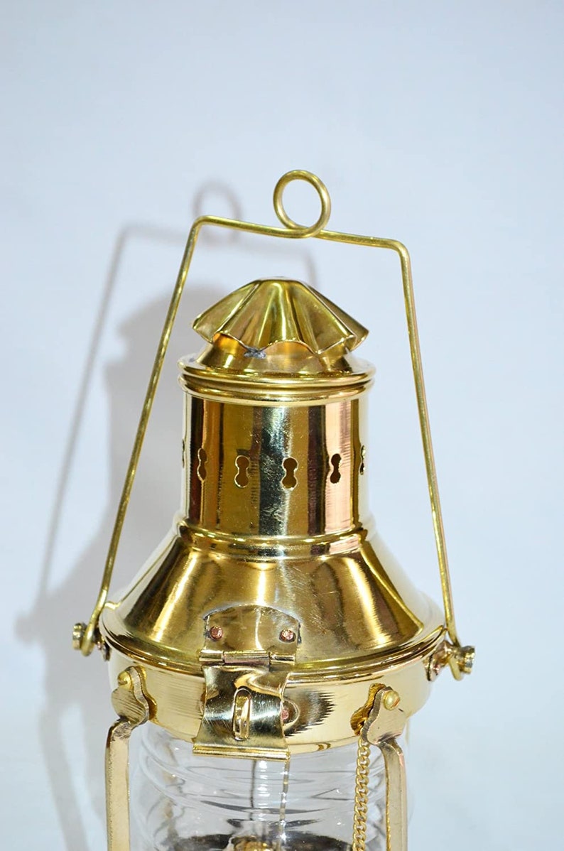 12 Polished Brass Ship Boat Anchor Lantern Nautical - Etsy