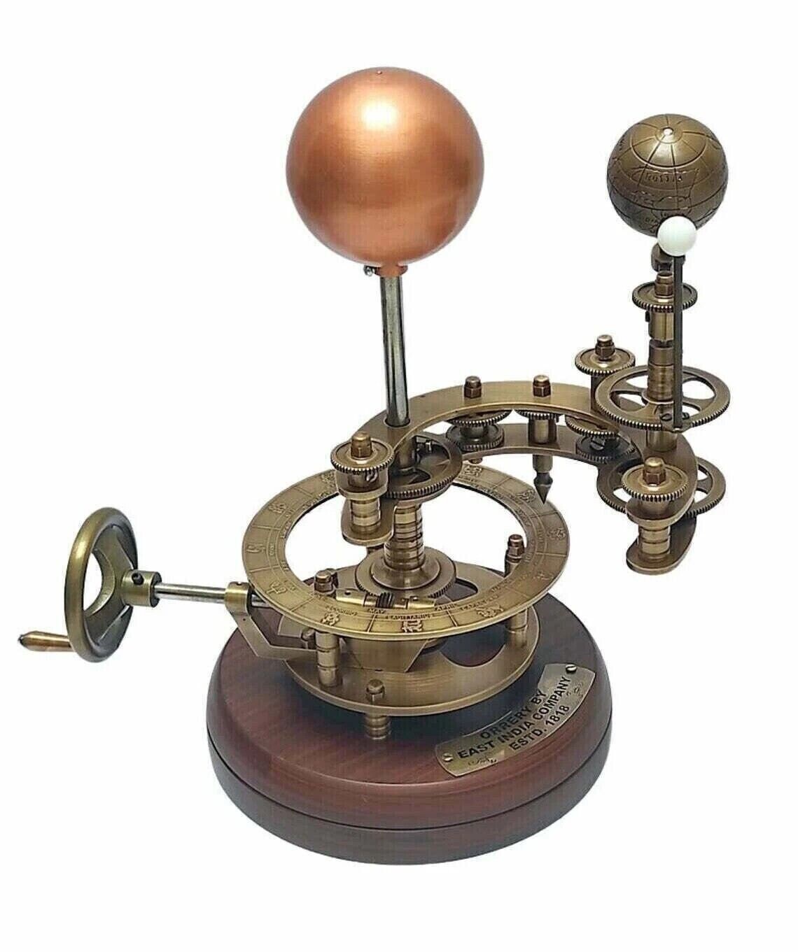 Brass Orrery Solar System With Sun Earth and Moon Handcrafted - Etsy