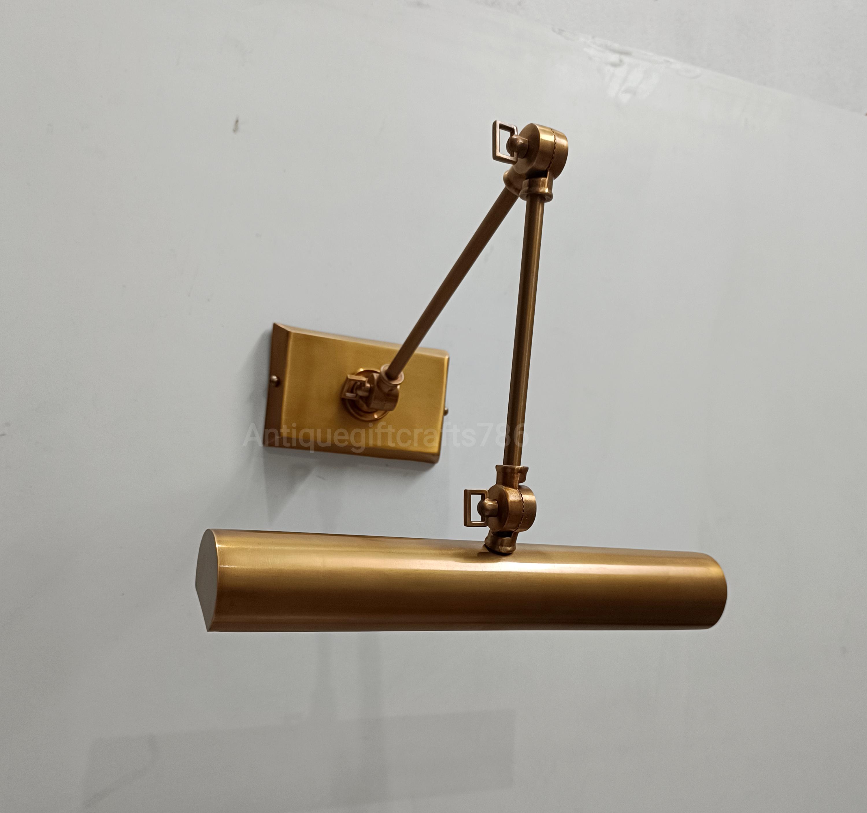 Brass Double Library Picture Light: Adjustable 12" Wall Lamp - Etsy