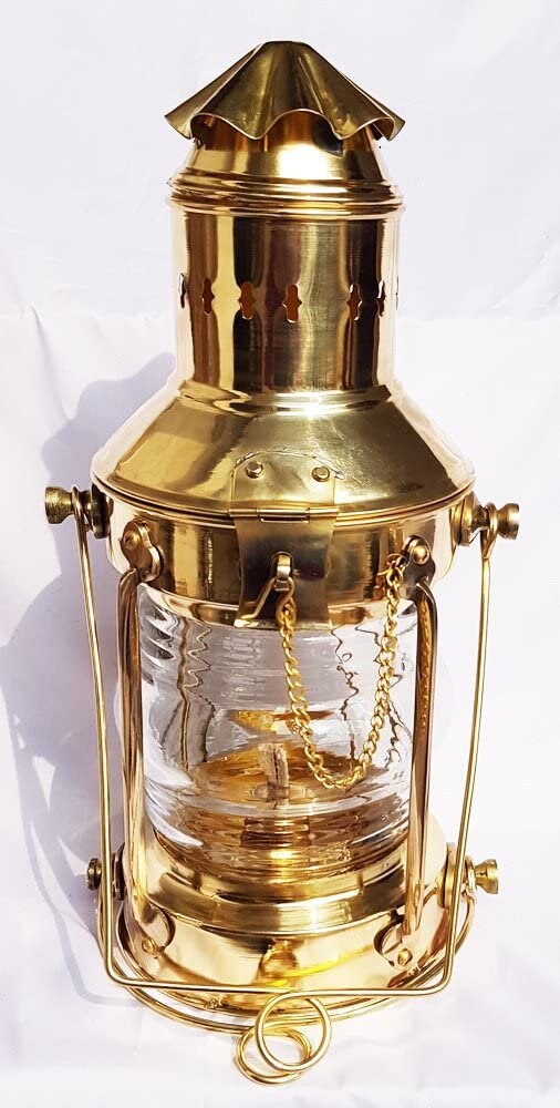 12 Polished Brass Ship Boat Anchor Lantern Nautical - Etsy
