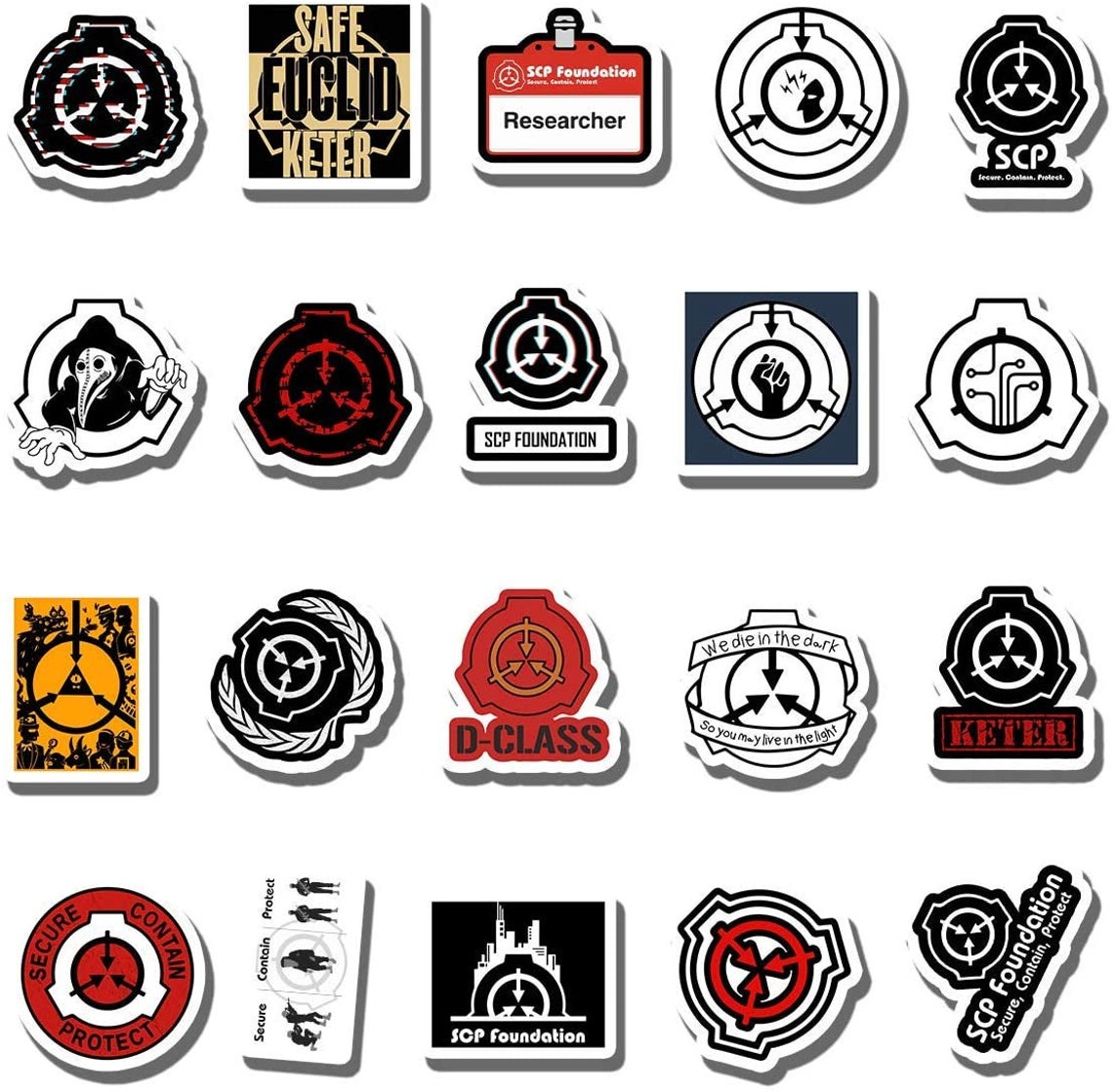 20 PCS Stickers Pack SCP Aesthetic Foundation Vinyl Colorful | Etsy
