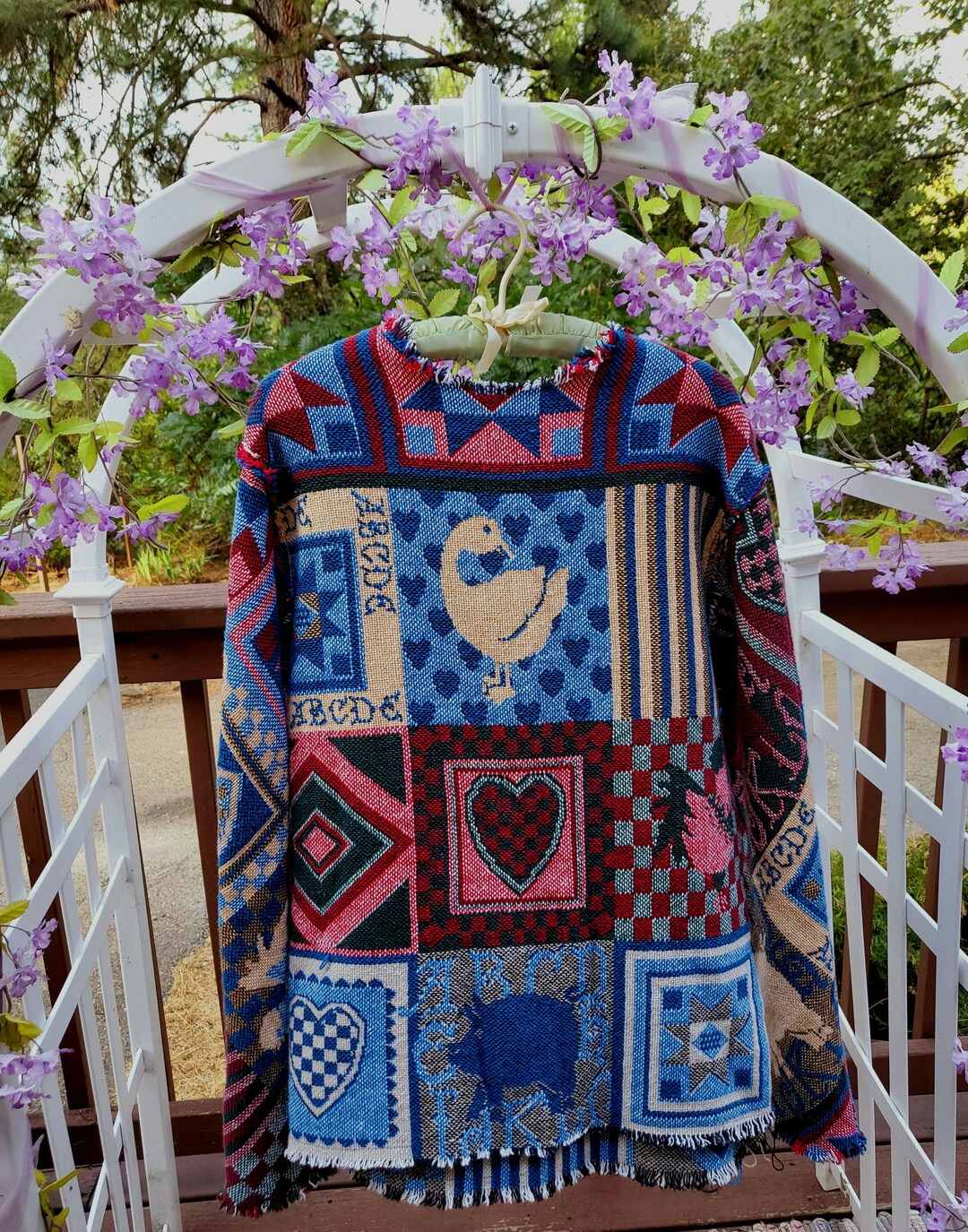 Upcycled Woven Tapestry Custom Country Chic Sweater - Etsy