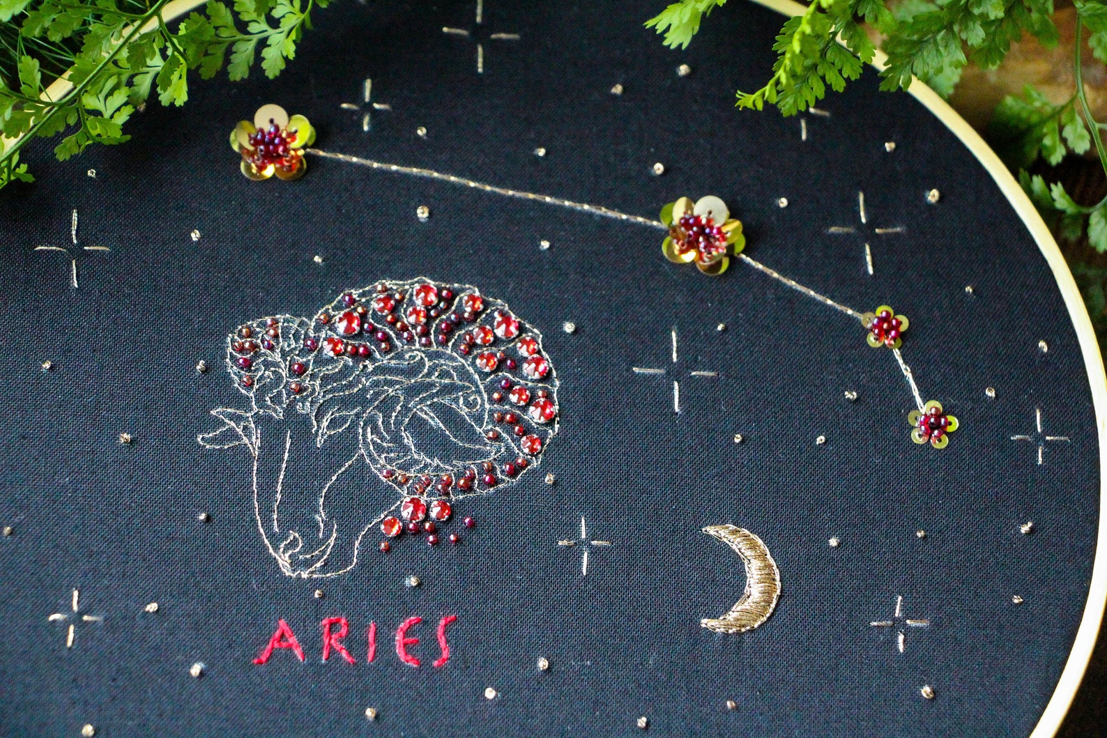 Aries Zodiac Hand Embroidery Pattern Downloadable PDF DIY | Etsy