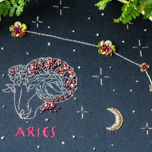 Aries Zodiac Hand Embroidery Pattern Downloadable PDF DIY | Etsy