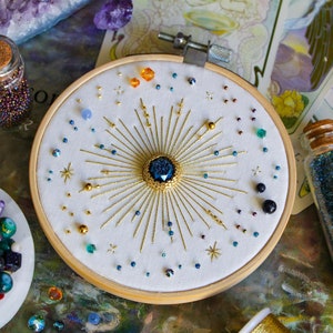 North Star Hand Embroidery Pattern, PDF Download, Easy Celestial Bead ...