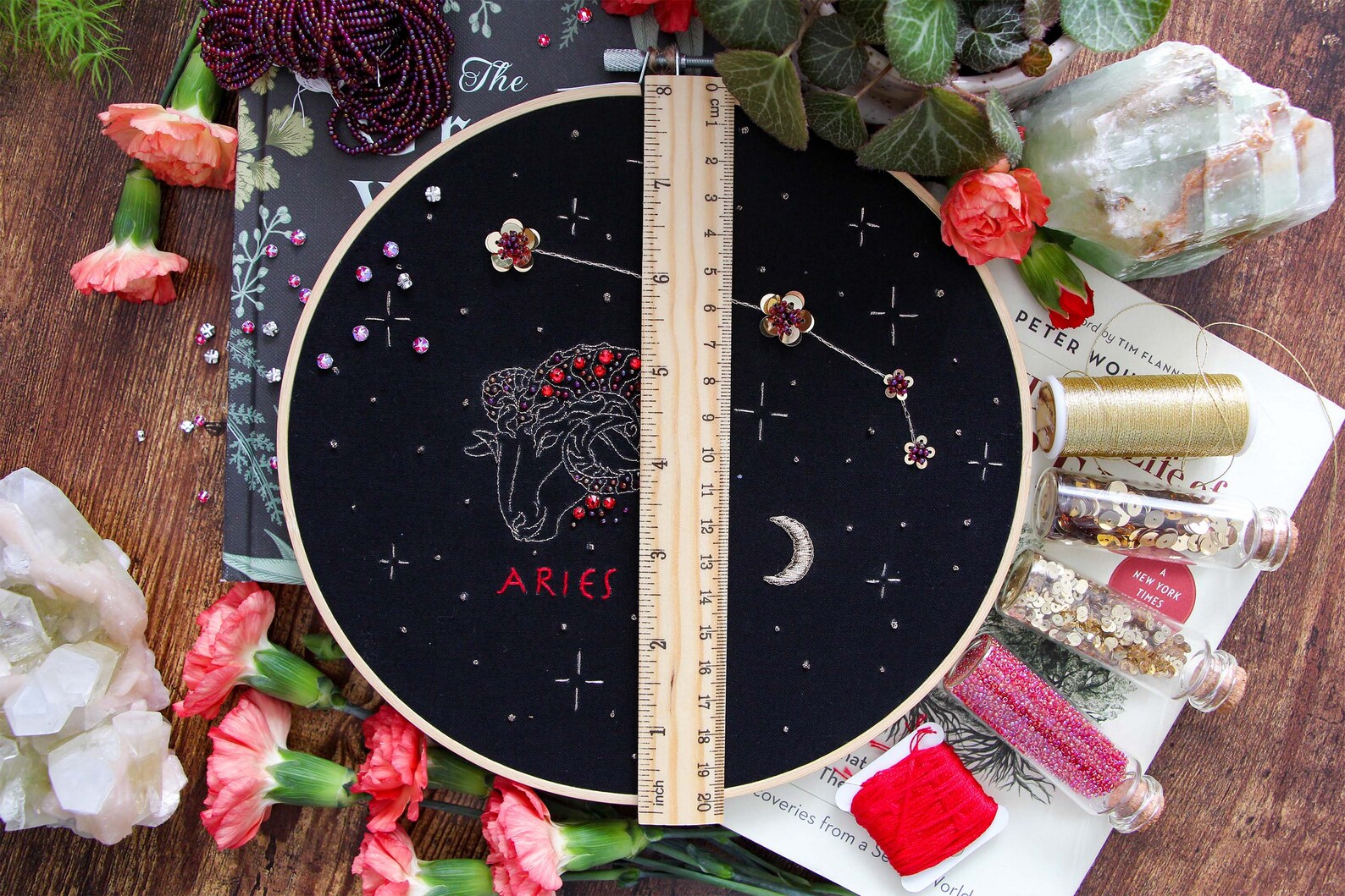 Aries Zodiac Hand Embroidery Pattern, Downloadable PDF, DIY Bead ...
