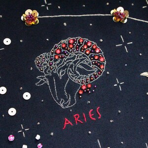 Aries Zodiac Hand Embroidery Pattern, Downloadable PDF, DIY Bead ...