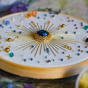 North Star Hand Embroidery Pattern, PDF Download, Easy Celestial Bead ...