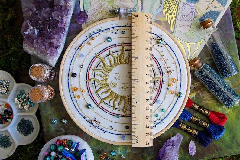 Sun Galaxy Hand Embroidery Pattern PDF Download Easy Bead - Etsy