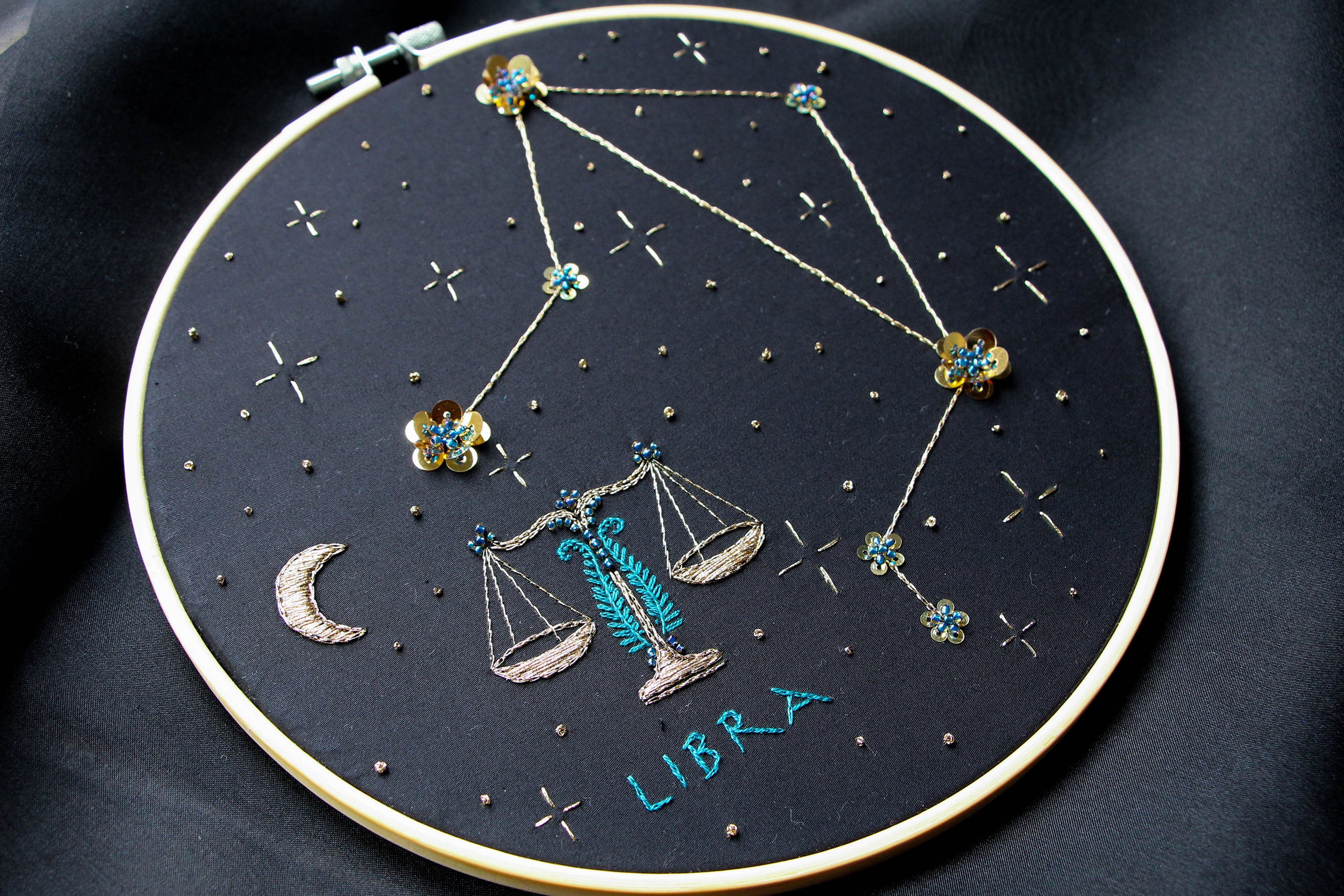 Libra Zodiac Hand Embroidery Pattern Downloadable PDF | Etsy