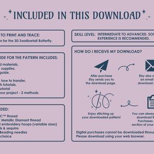 3D Butterfly Hand Embroidery Pattern, PDF Download, Beaded Spicebush ...