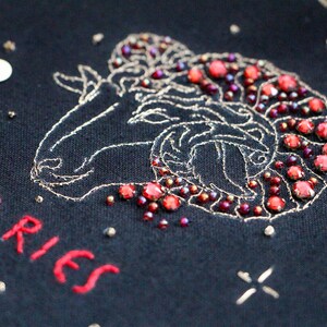 Aries Zodiac Hand Embroidery Pattern, Downloadable PDF, DIY Bead ...