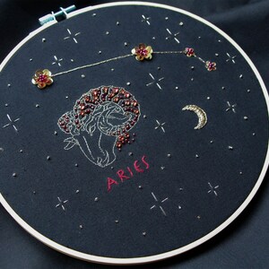 Aries Zodiac Hand Embroidery Pattern, Downloadable PDF, DIY Bead ...