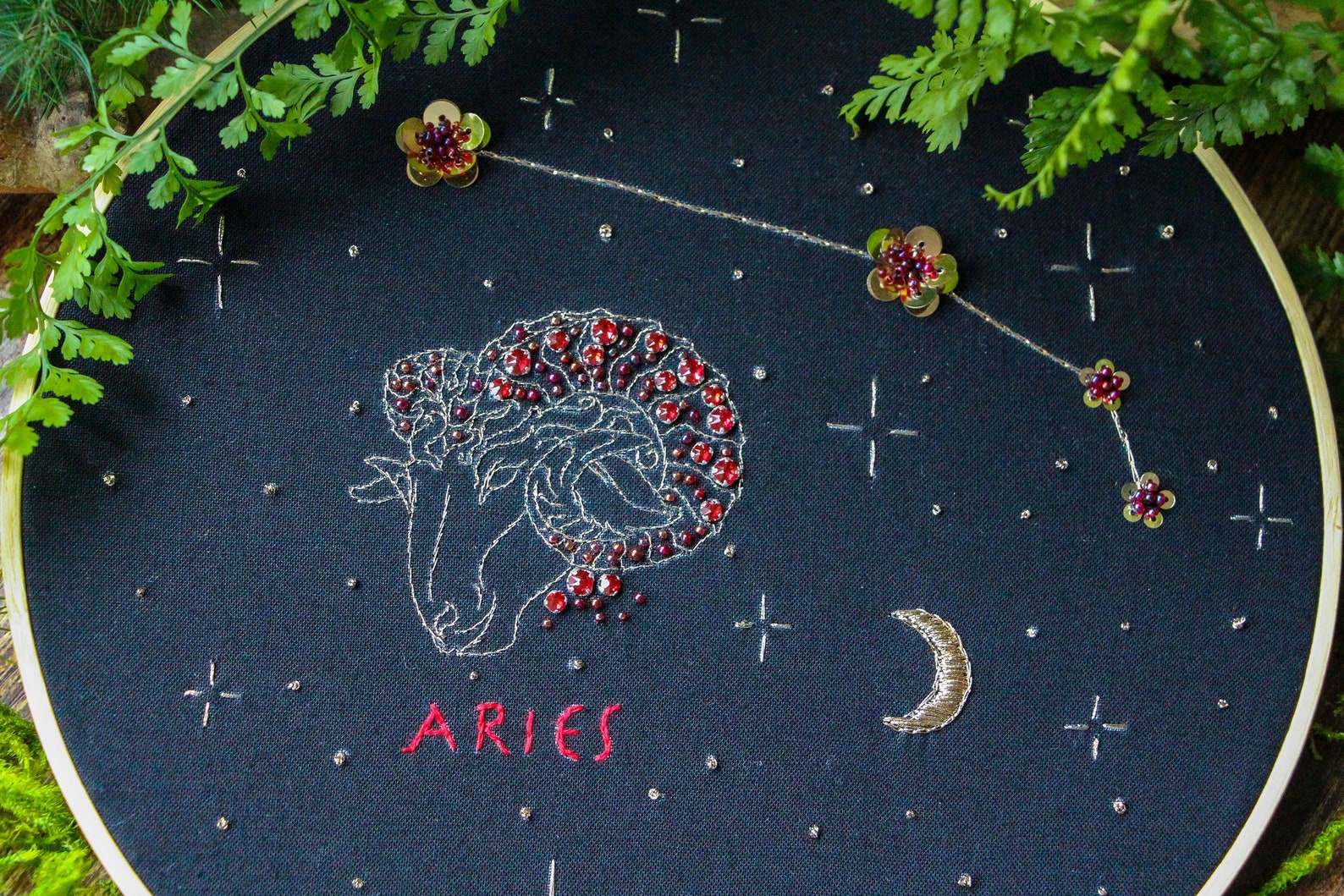 Aries Zodiac Hand Embroidery Pattern Downloadable PDF DIY | Etsy