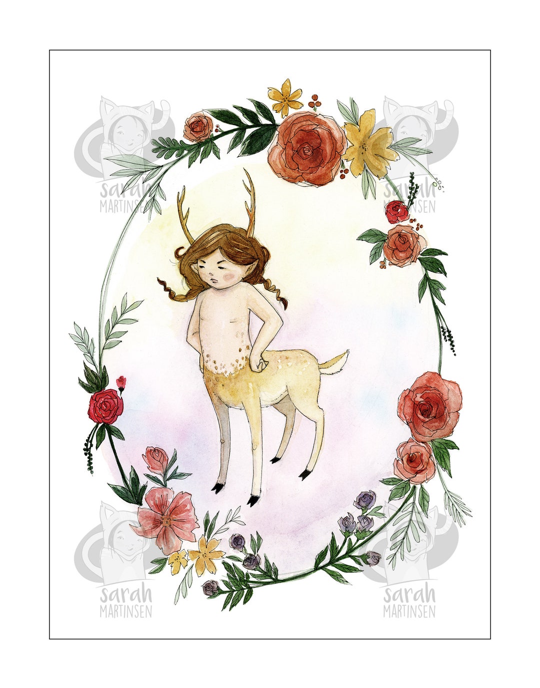 Deer Girl, Centaur Character, 11 X 14 Art Print - Etsy